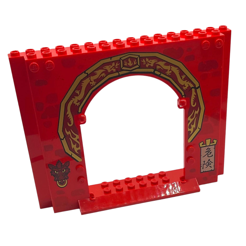 Panel 4x16x10 with Ninja Arch and Dragon Head Door Knocker, Part# 1562 – United Brick Co®