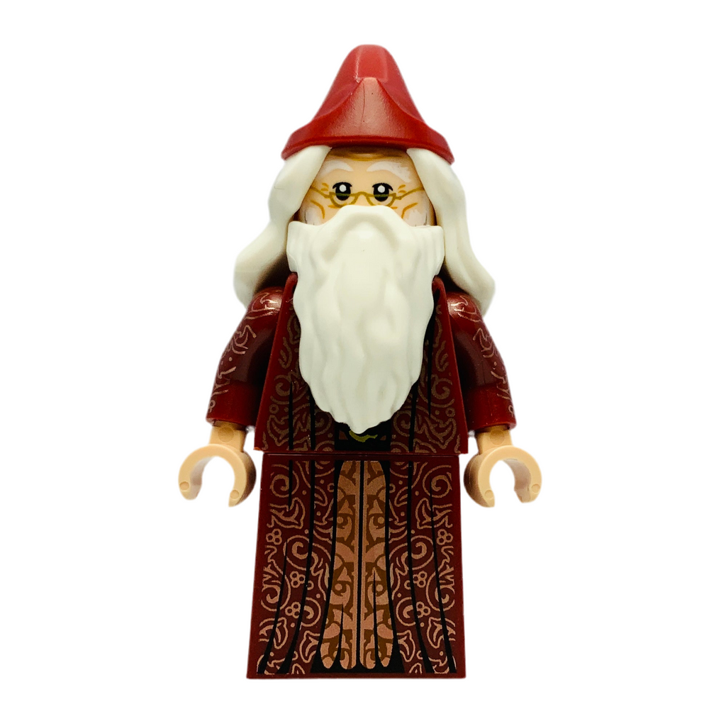 Albus Dumbledore - Dark Red Robe, White Hair, Printed Arms, hp488 ...