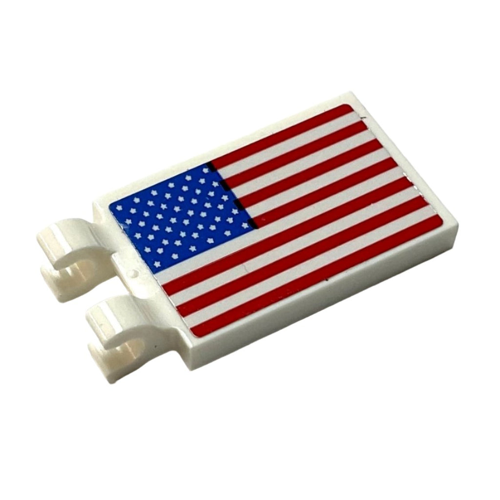 Tile, Modified 2x3 with 2 Clips with American Flag Pattern (Sticker ...