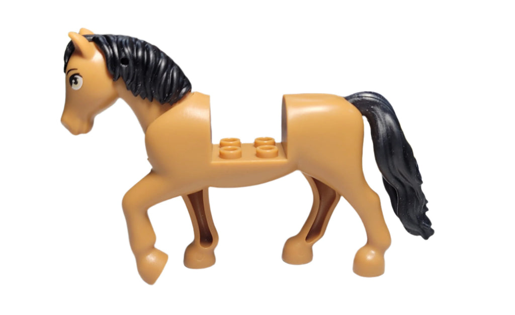 Horse with Molded Black Mane & Tail, bb1279c01pb09 – United Brick Co®