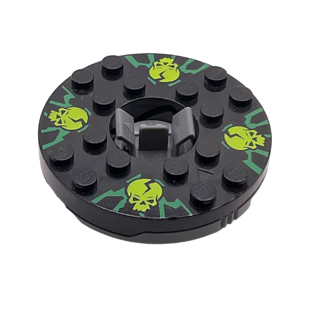 Ninjago Spinner Turntable 6 x 6 x 1 1/3 Round Base Serrated with Lime ...