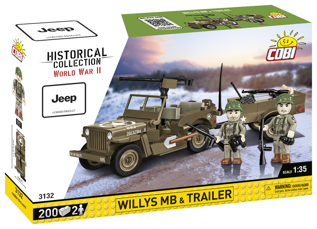 COBI JEEP Willys MB Vehicle and Trailer : Set #3132 – United Brick Co®