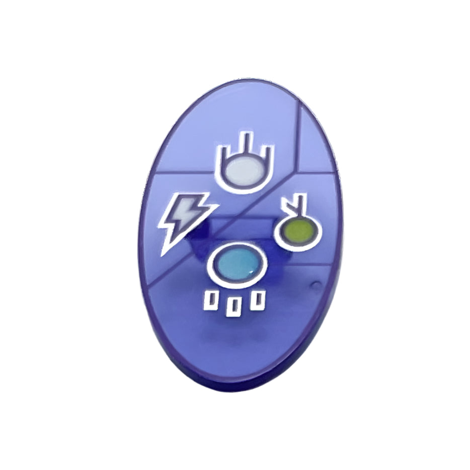 Minifigure Shield Elliptical with Dimensions Keystone Symbol with Whit ...