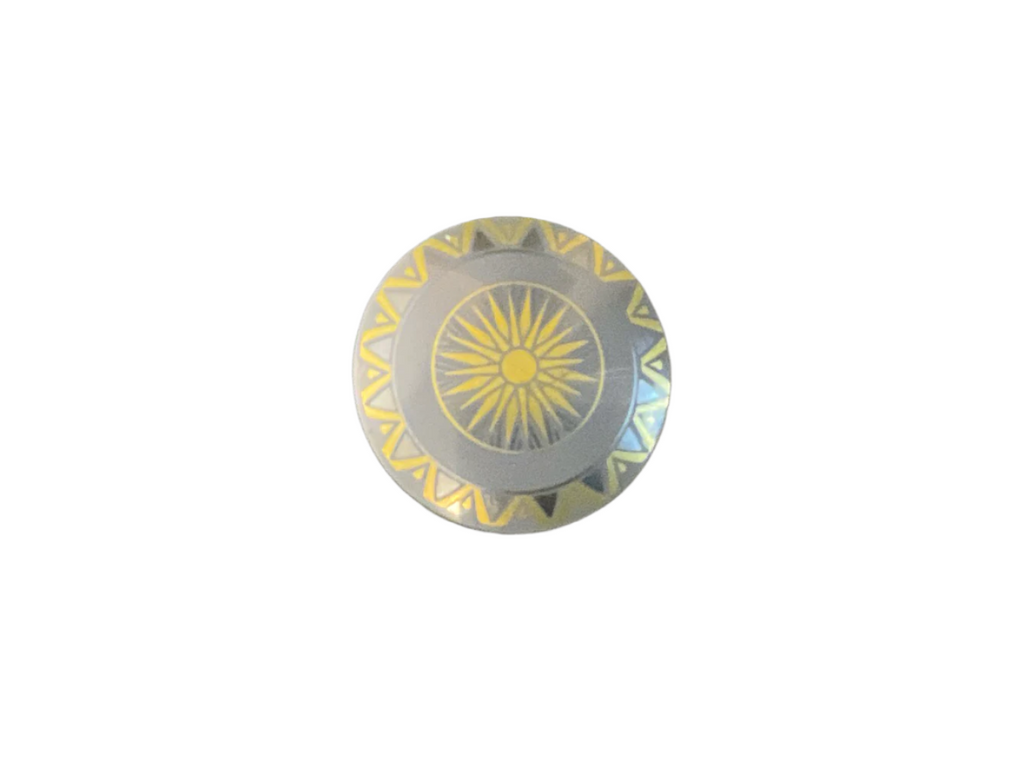 Shield Circular / Round Convex Face with Sunburst and Gold Trim Patter ...