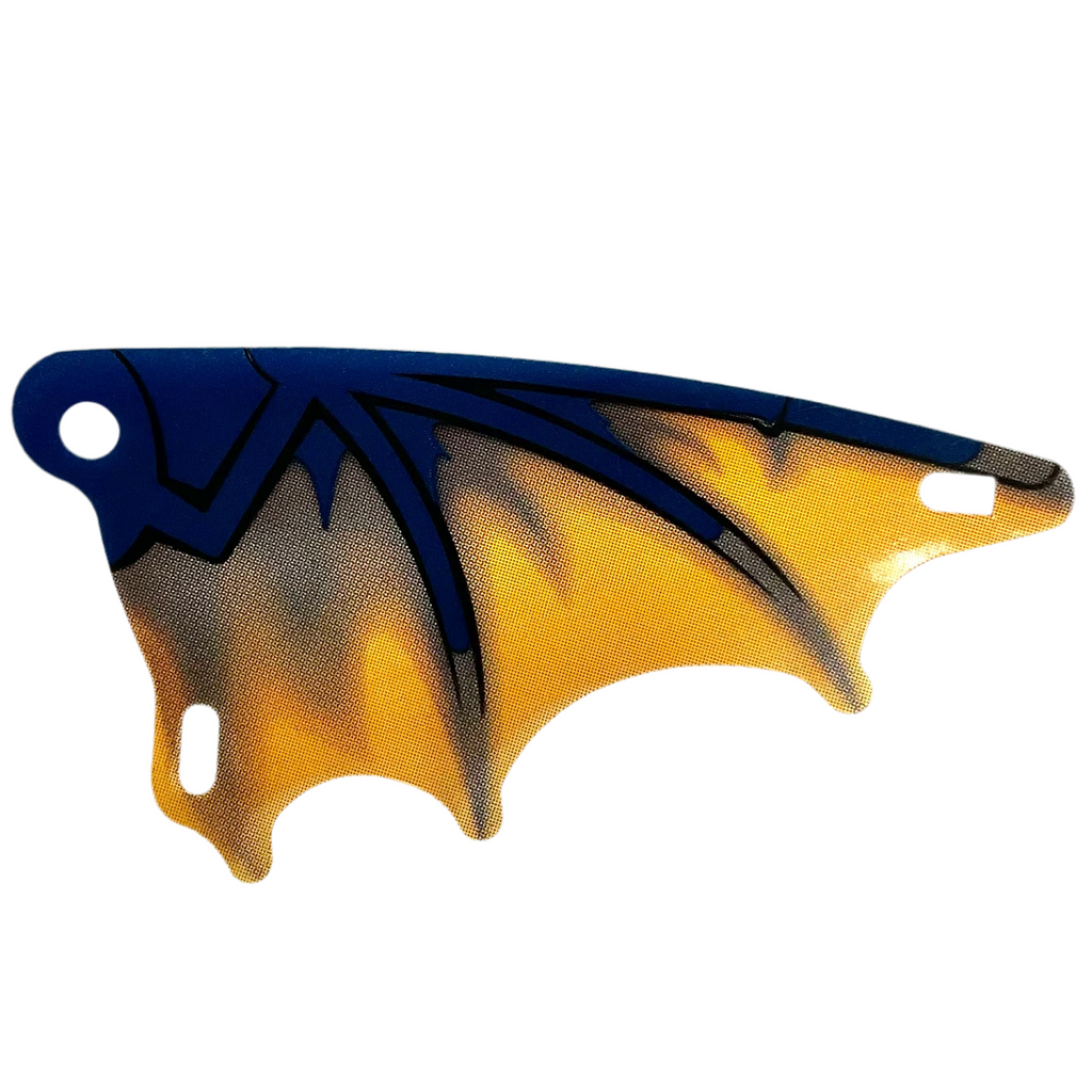 Scalloped Wing with Dark Blue Limb and Bright Light Orange Membranes P ...