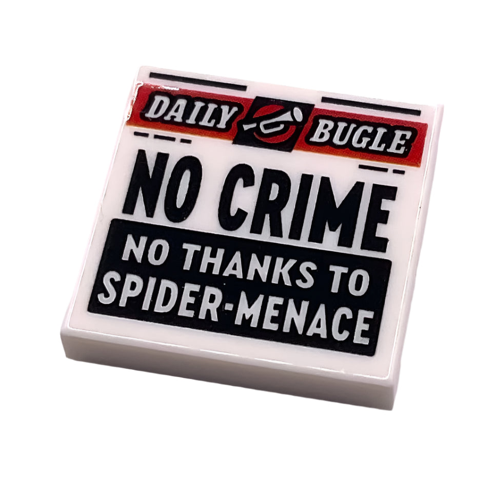 Tile 2x2 with Newspaper 'DAILY BUGLE' and 'NO CRIME NO THANKS TO SPIDE ...