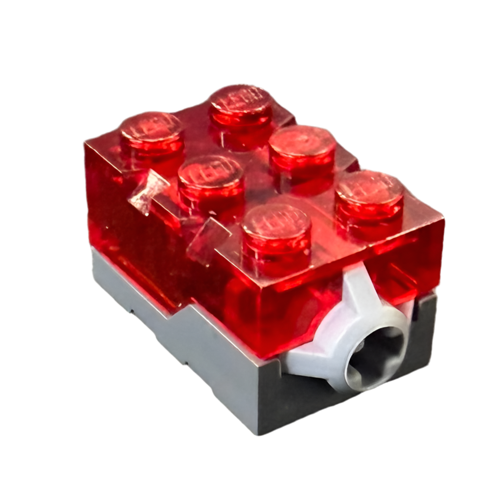 Electric, Light Brick 2 x 3 x 1 1/3 with Trans-Red Top and Red LED Lig ...