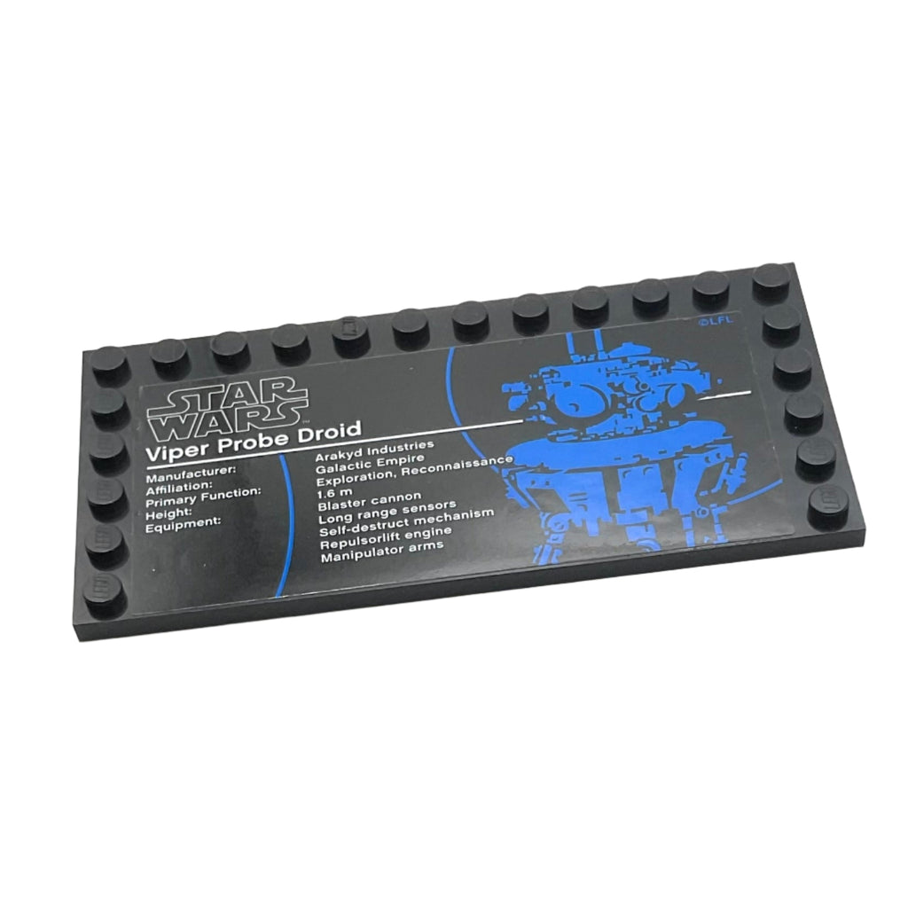 Tile, Modified 6x12 with Studs on Edges with Star Wars Logo and 'Viper ...