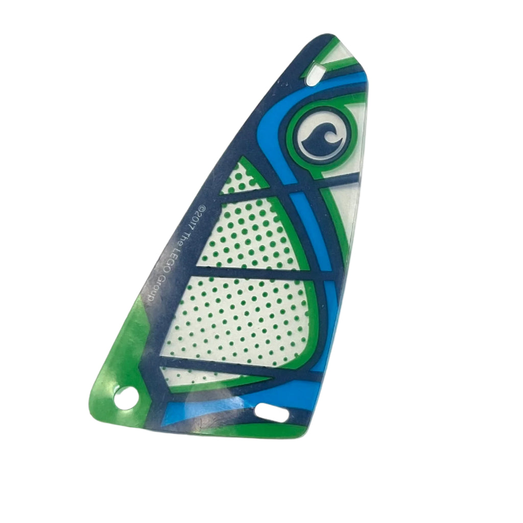 Plastic Triangle 6 x 12 Sail with Dark Blue Water in Circle and Dark A ...