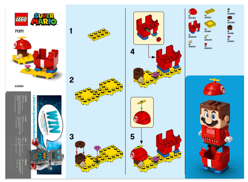 71371-Propeller Mario - Power - Up Pack - INSTRUCTIONS ONLY – United ...