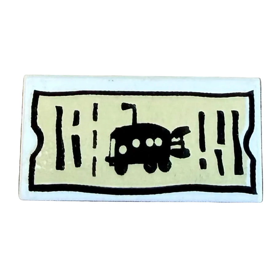Tile 1 x 2 with Black Lines and Underwater Fish Bus Pattern Part# 3069 ...