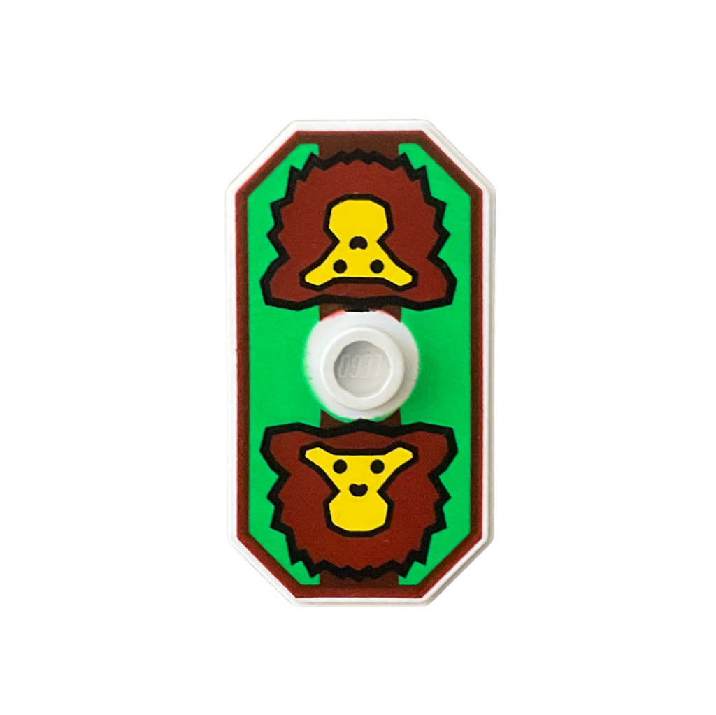 Shield Octagonal Long with Stud with Knights Kingdom Rascus Monkey Pat ...