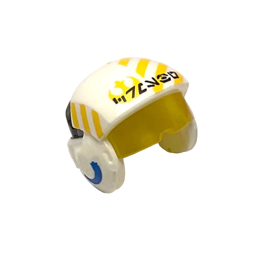 Minifigure, Headgear Helmet SW Rebel Pilot Raised Front with Trans-Yel ...