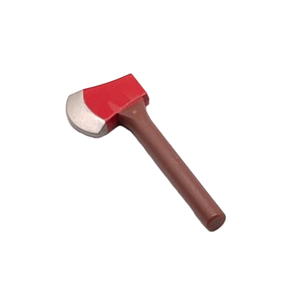 Minifigure, Utensil Axe, Large Head with Red Head and Silver Blade Pat ...