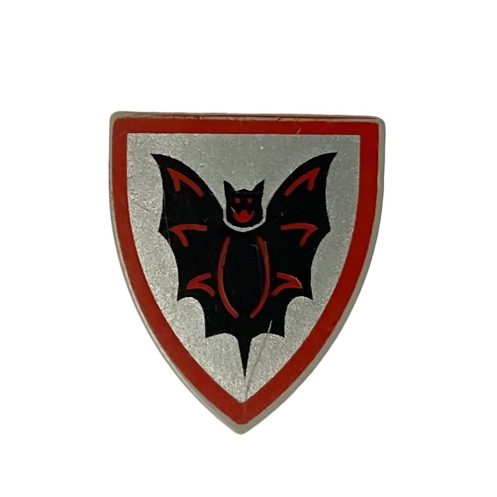 Minifigure Shield Triangular Short with Black Bat on Silver Background ...