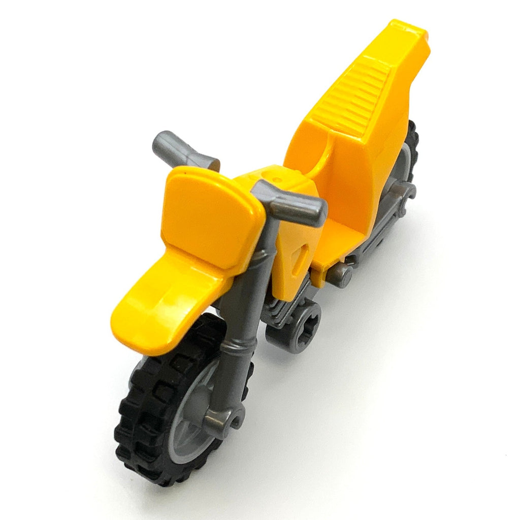 Motorcycle Dirt Bike with Flat Silver Chassis and Light Bluish Gray Wh ...
