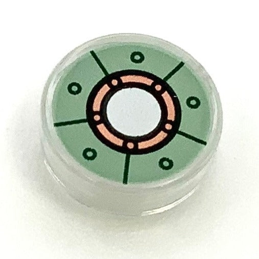 Tile Round 1x1 with Sand Green Iron Man Chest Reactor Pattern, Part# 9 ...