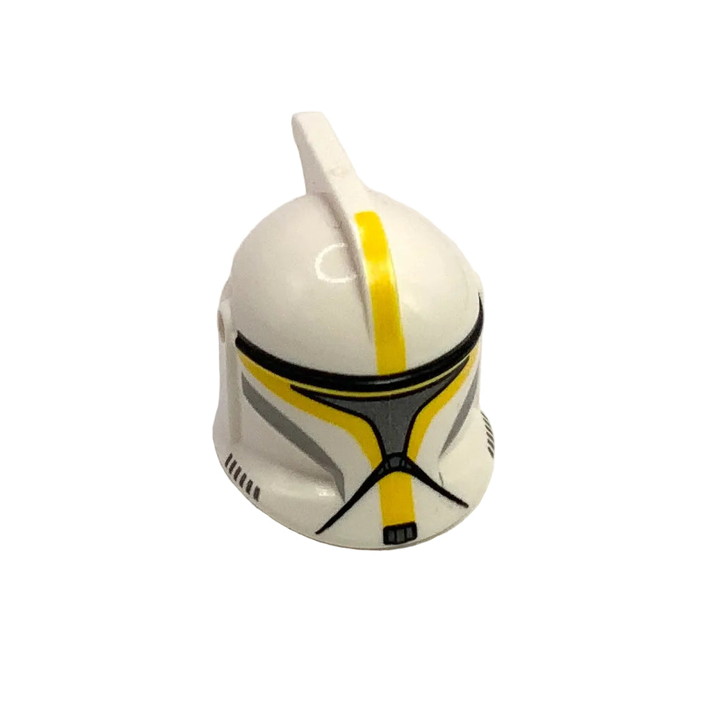 Minifigure, Headgear Helmet SW Clone Trooper with Holes, Yellow Markin ...