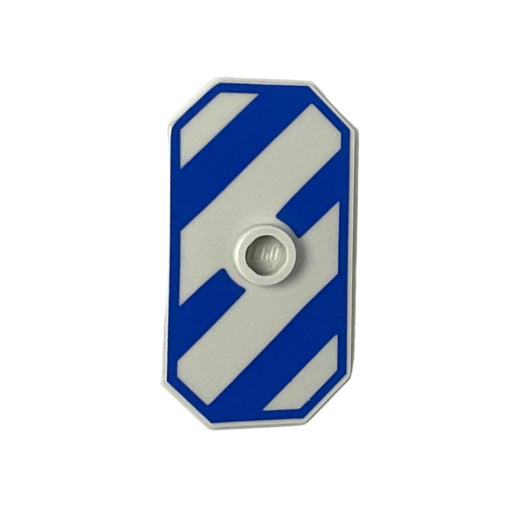 Minifigure Shield Octagonal Long with Stud with Blue-Violet Diagonal S ...