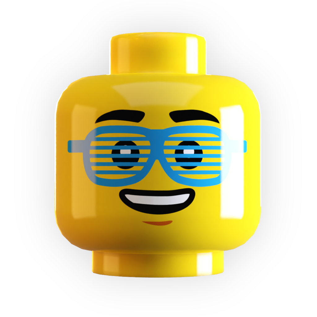 Shutter Shades Minifig Head made using LEGO part – United Brick Co®