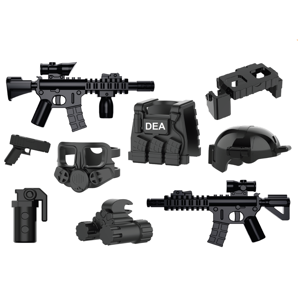 DEA Special Response Unit Tactical Gear Pack Custom Minifigure Toy Acc ...