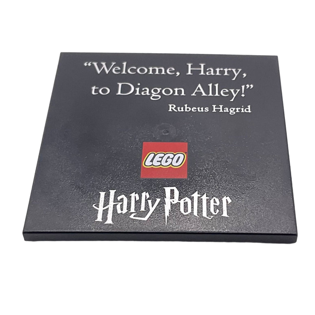 Tile 6x6 with Bottom Tubes with "Welcome, Harry, to Diagon Alley!" Rub ...