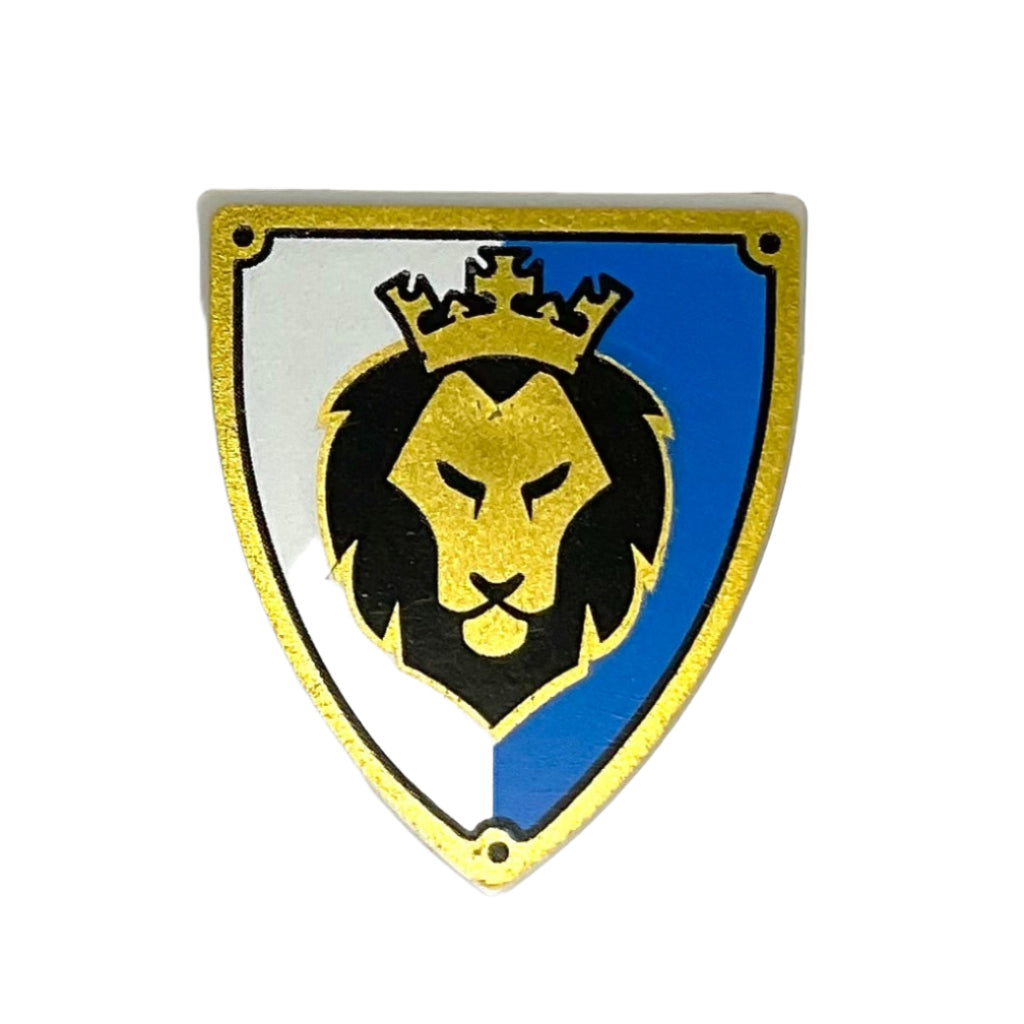 Minifigure Shield Triangular Short with Black and Gold Lion Head with ...