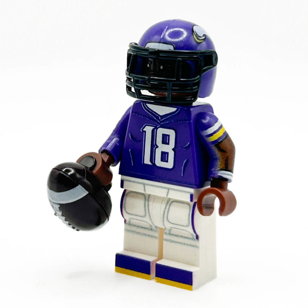 #18 Jefferson WR Vikings Football Player Minifig made using LEGO parts ...