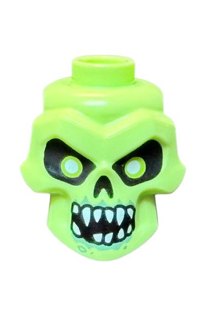 Minifigure, Head, Modified Skull with Black Eyes, Nose, Mouth, White P ...