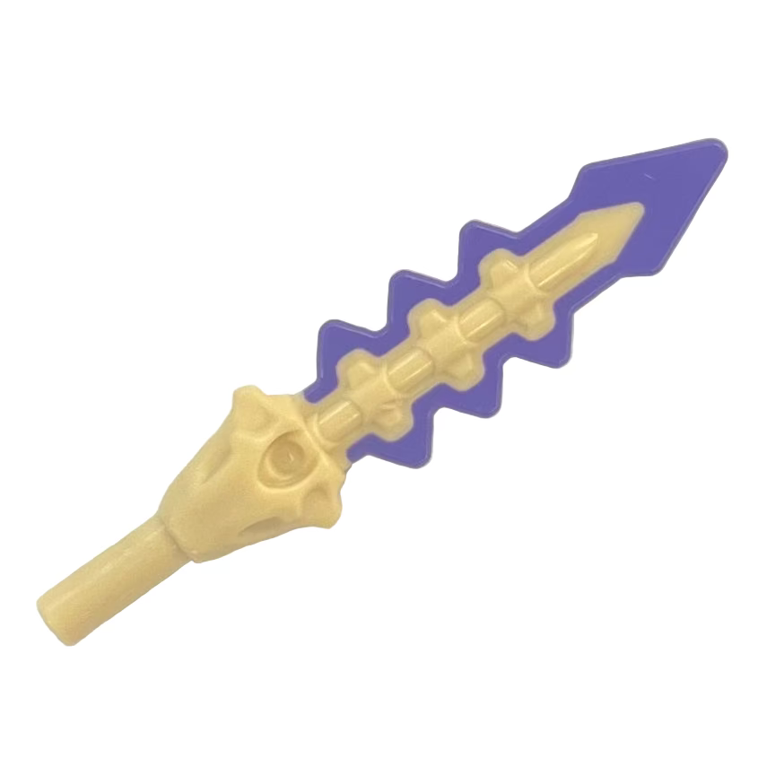 Minifigure, Weapon Sword, Serrated with Snake Skull Hilt and Dark Purp ...