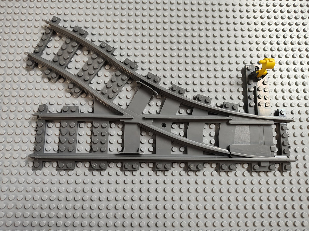 LEGO® Train Track, Switch Point Right, Dark Bluish Gray, Part# 53404 ...