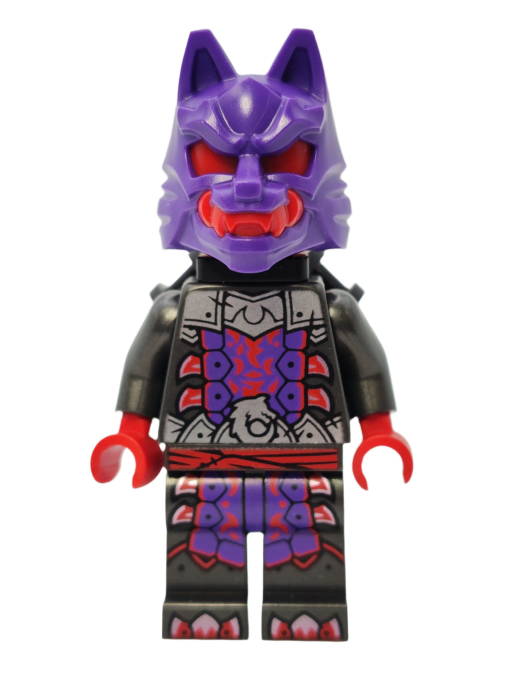 Wolf Mask Warrior - Dark Purple and Red Mask with Neck Bracket, njo903 ...