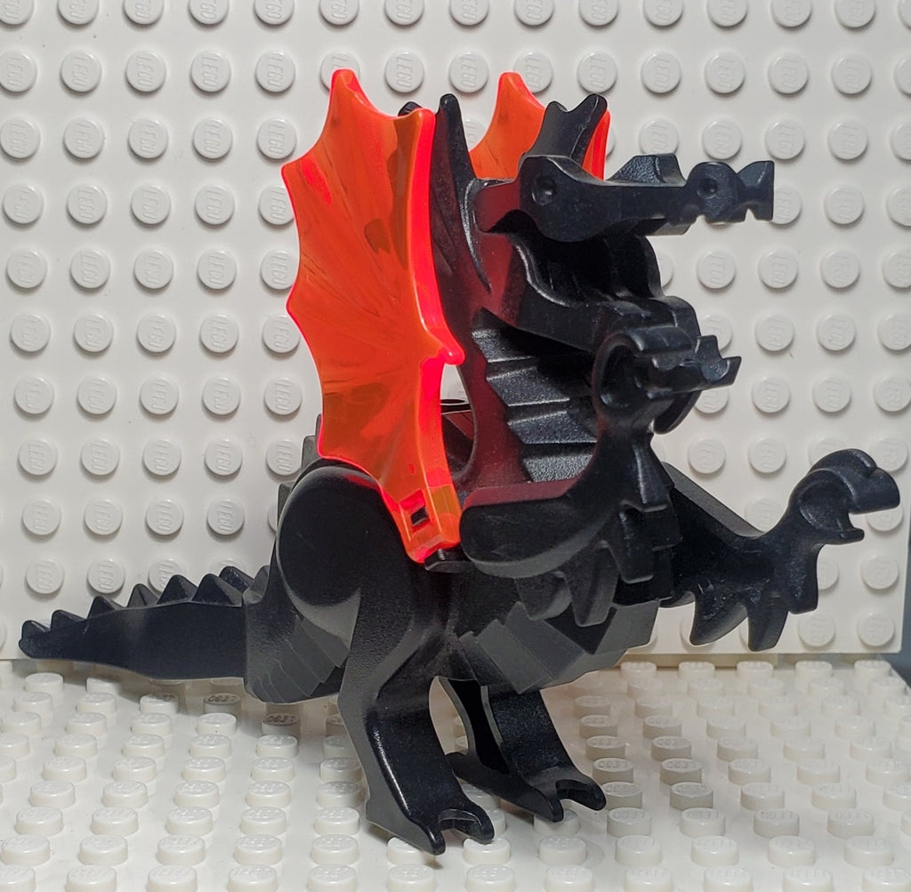 Classic Dragon, Black w/Trans-Neon Orange Wings, 6129c04 – United Brick Co®