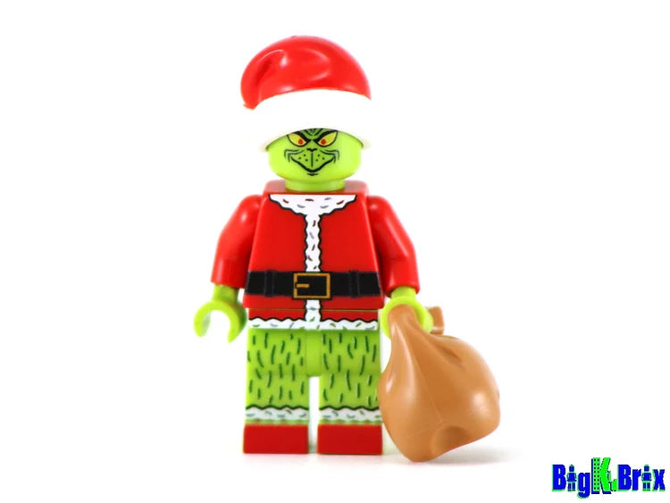 Grinch Custom Printed LEGO Minifigure Atlanta Brick Co grinch-custom-printed-lego-minifigure-atlanta-brick-co