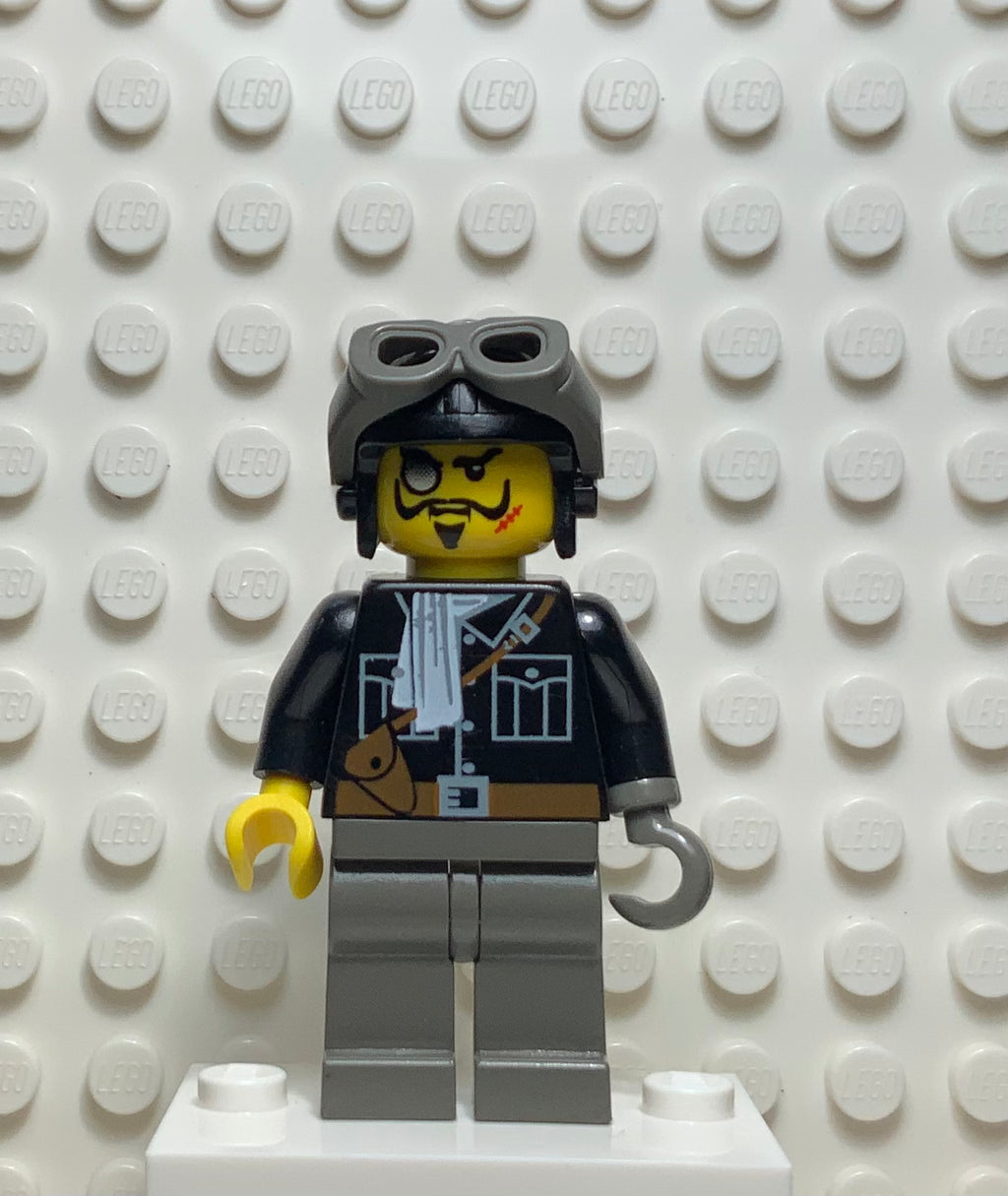 Lord Sam Sinister with Aviator Cap and Goggles, adv036 – United Brick Co®