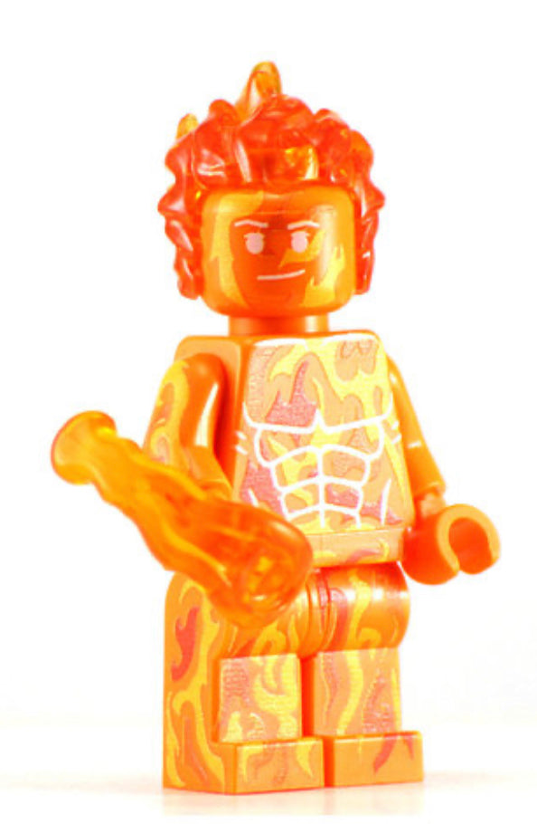 Human Torch Fantastic Four Custom Printed Minifigure – Atlanta Brick Co