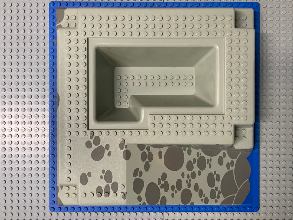 32x32 Raised Baseplate W/ Ramp & Pit, Water, Gray Stones Pattern 2552p ...