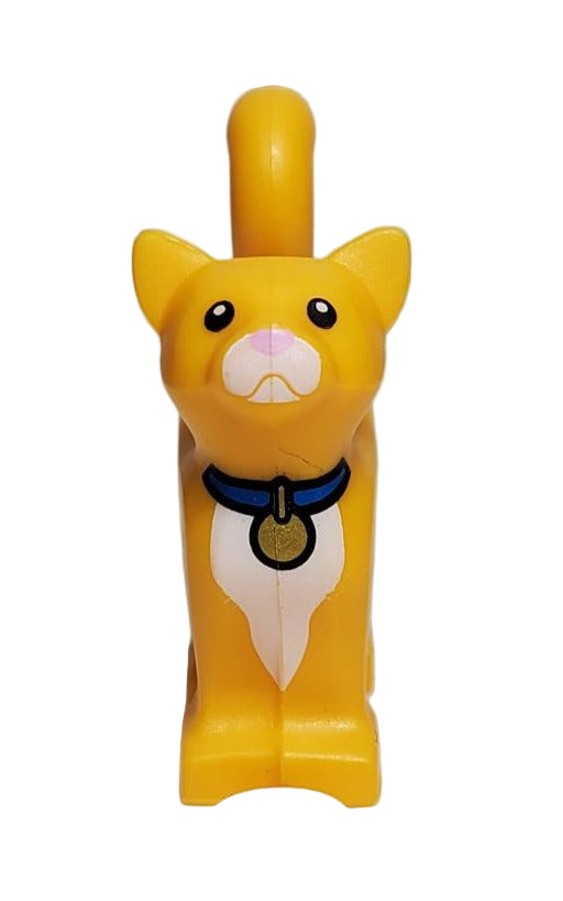 LEGO® Cat, Standing with Black Eyes, White Muzzle and Chest, Bright Pi ...